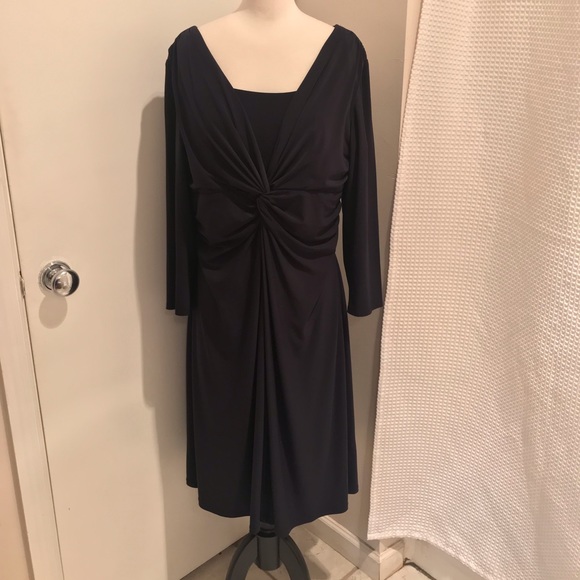 Chaps | Dresses | Beautiful Chaps Dress W Ruching At Waist Size Xl ...